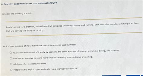 Solved Scarcity, opportunity cost, and marginal | Chegg.com