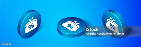 파란색 배경에 격리 된 등색 지갑 돈 퍼센트 아이콘 퍼센트 로열티 지갑 기호 파란색 원 버튼입니다 벡터 일러스트레이션 0명에 대한 스톡 벡터 아트 및 기타 이미지 Istock