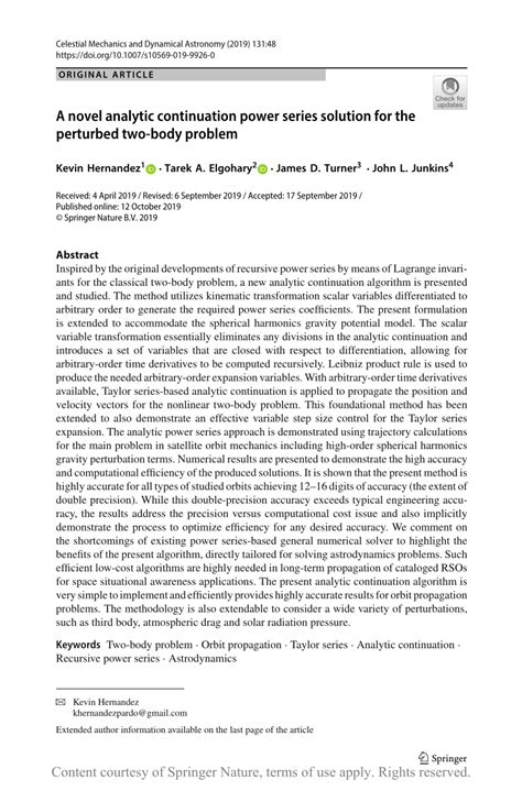 a novel analytic continuation power series solution for the perturbed
