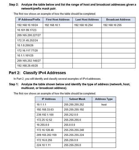 solved step 2 analyze the table below and list the range of