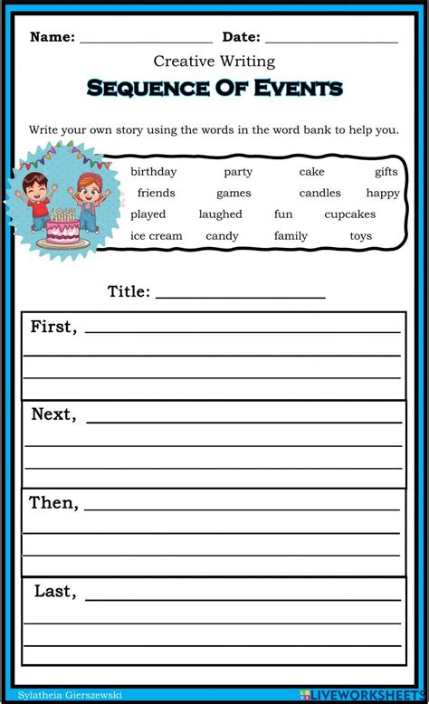 Sequencing Writing Template