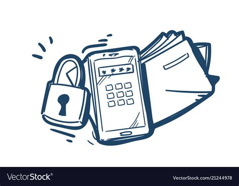 Security System Data Folder Padlock Protection Vector Image