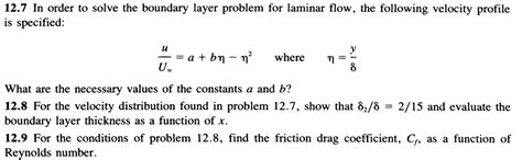 Solved In Order To Solve The Boundary Layer Problem For Chegg