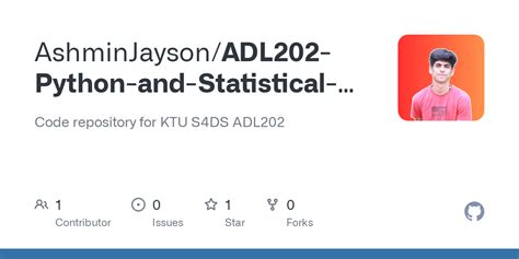 GitHub AshminJayson ADL Python And Statistical Modelling Lab Code Repository For KTU S DS