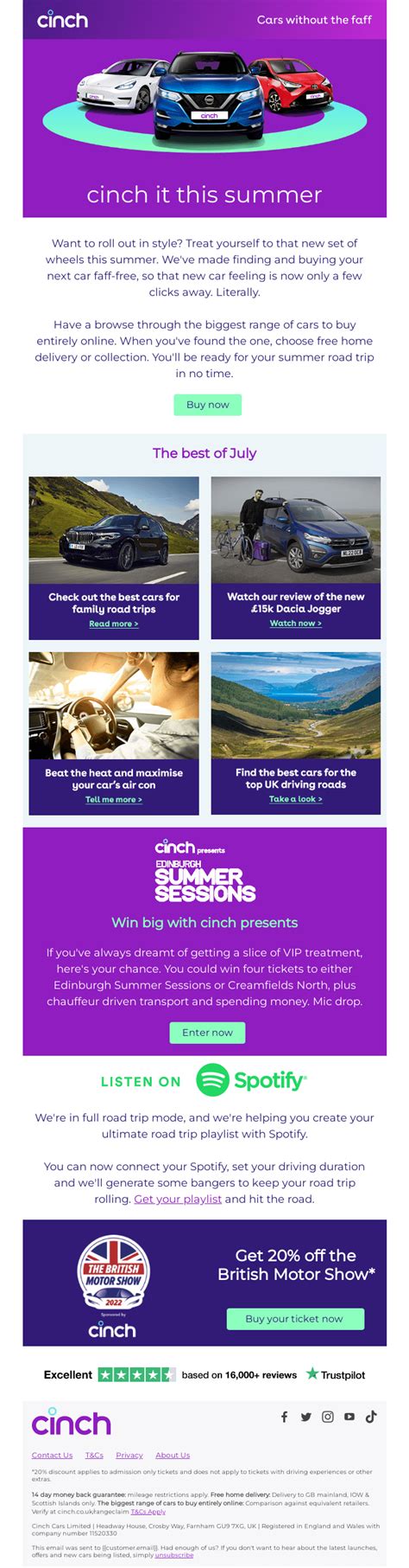 Your July Newsletter From Cinch Desktop Email View Really Good Emails