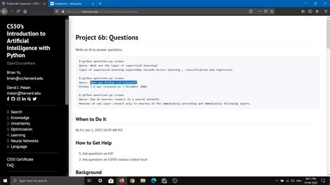 Cs50 Language Project 6b Questions Youtube