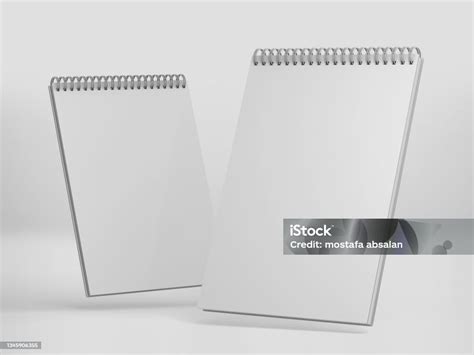 화이트 스파이럴 노트북 모형 빈 통합 문서 메모장 템플릿 라이트 백그라운드에서 격리된 3d 렌더링 나선형에 대한 스톡 사진 및 기타 이미지 Istock