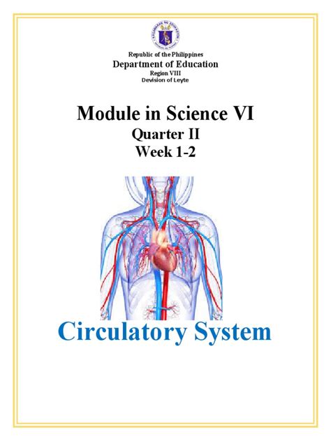 Science Vi Quarter 2 Module Week 1 2 Circulatory System Pdf Blood
