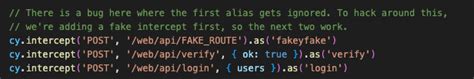 Aliases From Tercept Are Being Ignored · Issue 23664 · Cypress