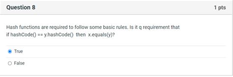 Solved Question Pts Hash Functions Are Required To Chegg