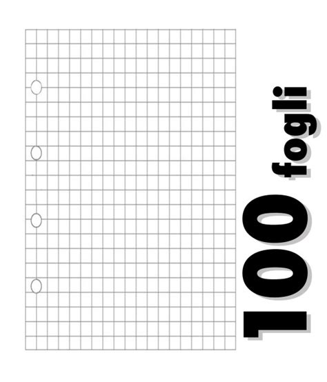 Fogli Forati Per Quaderni Ad Anelli Quaderno A4 A Quadretti Ricambi