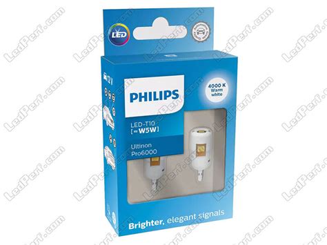 2 x T10 W5W LED-Lampen Philips Ultinon PRO6000 12V - Weiß 4000K