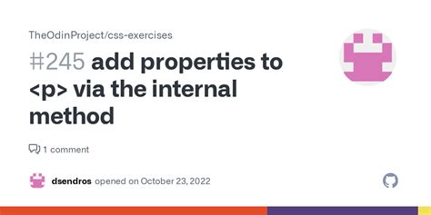 Add Properties To Via The Internal Method Issue 245 TheOdinProject