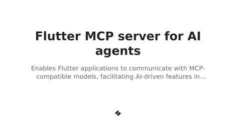 Flutter Mcp Server For Ai Agents