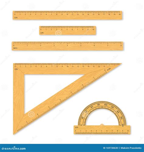 Rulers Triangles Protractor Vector Instruments On Wh 67293390