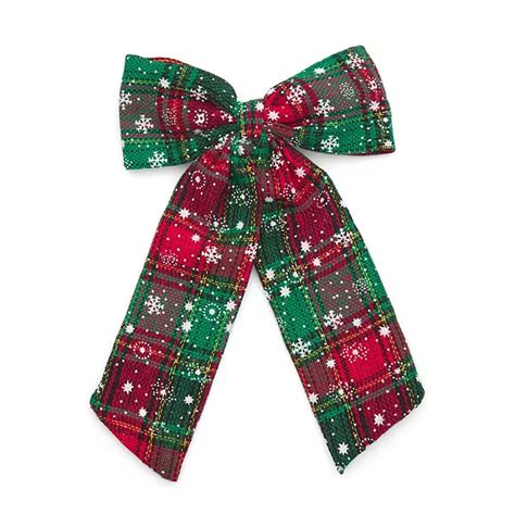 Emberly Plaid Snowflake Bow Clip