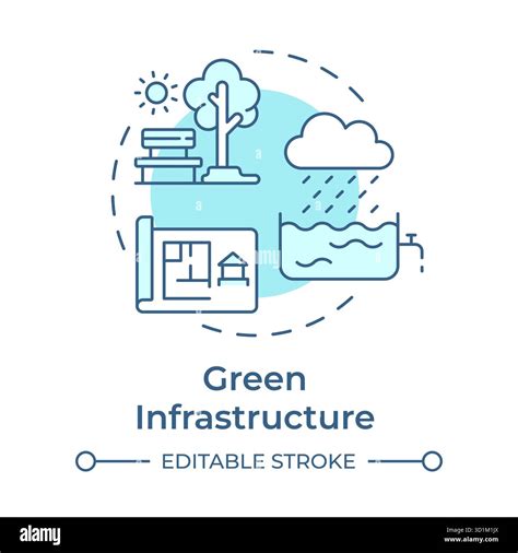 Green Infrastructure Soft Blue Concept Icon Stock Vector Image And Art