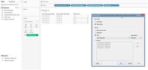 Sorting Date Field In Presence Of Another Date Field In Tableau Stack Overflow