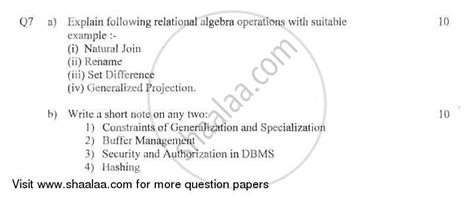 Database Management Systems 2011 2012 Be Computer Engineering Semester