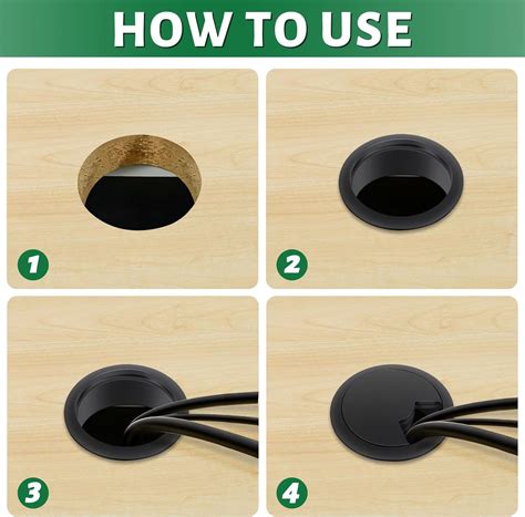 3 Inch Grommets Desk Cable Tidy Black 60mm Grommet Hole Cover Cap