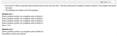 Solved Slide Type Slide • Exercise 2 Write A Loop That