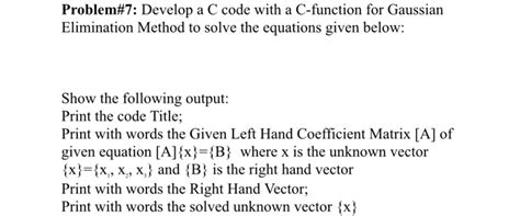 Solved Problem Develop A C Code With A C Function For Chegg Com