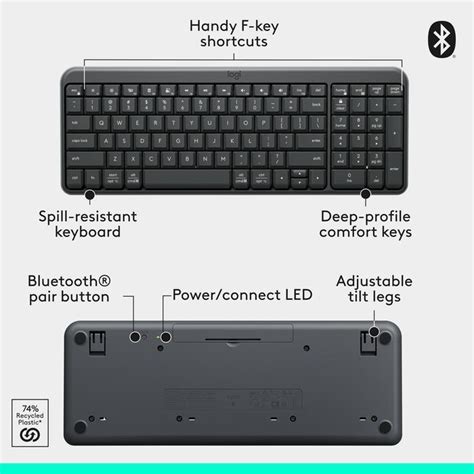 Jual Logitech K250 Compact Bluetooth Wireless Keyboard Graphite Shopee Indonesia
