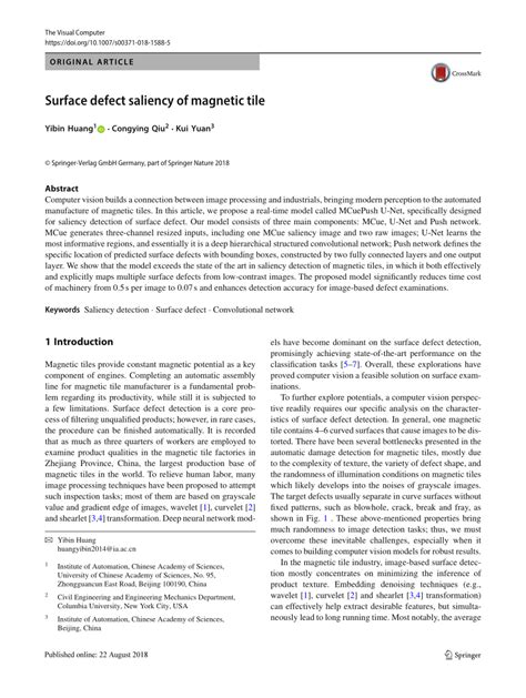 Pdf Saliency Defect Detection Of Magnetic Tiles