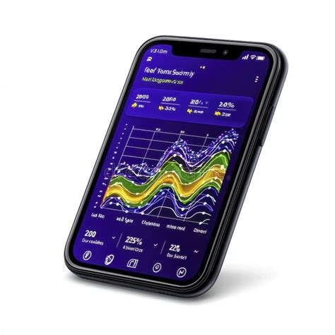 dynamic data visualization on smartphone screen stock illustration