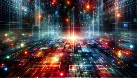 Glowing Abstract Matrix Grid Representing Data Analysis Concept As A Top Down Shot Of A Glowing