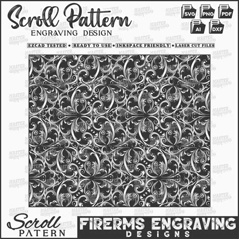 Seamless Scroll Pattern Engraving Design Firearms Scroll Work Pattern Design Final Files Svg
