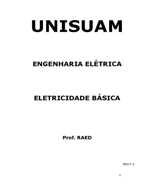 Eletricidade BÁsica CapÍtulos I Ii1 Ii2 Ii3 Ii4 Ii5