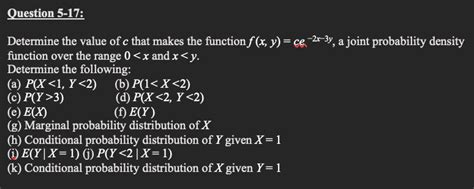 Solved Question Determine The Value Of C That Makes Chegg Com