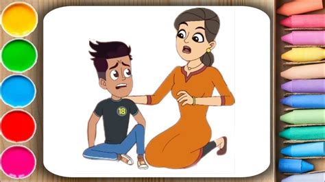 How To Draw Chikoo Aur Mom Megha Cartoon Drawing Chikoo Aur Bunty Easy Drawing Chiku Bunty