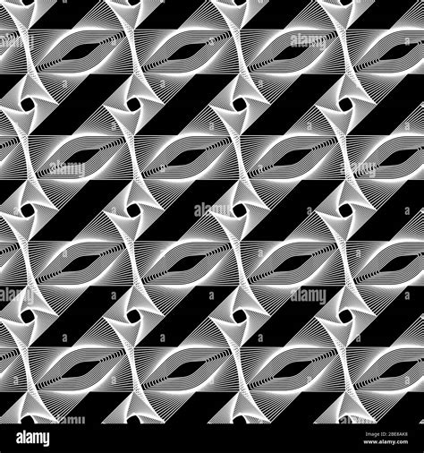 Guilloche Vector Seamless Pattern Black And White Geometric Background