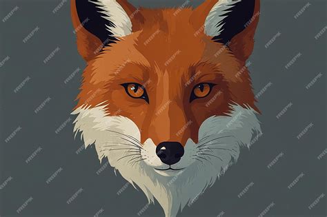 Плоский дизайн мультфильма Лиса лицо иллюстрация грустная лиса лиса ...