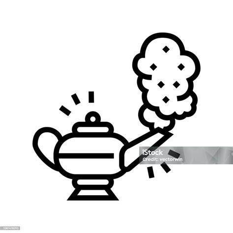 Illustration Vectorielle De Licône De La Ligne De Lampe Djinn Vecteurs