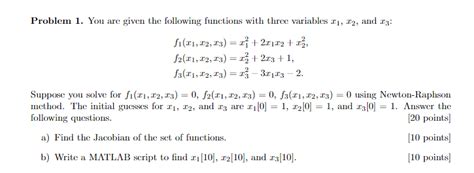 Solved Problem You Are Given The Following Functions With Chegg