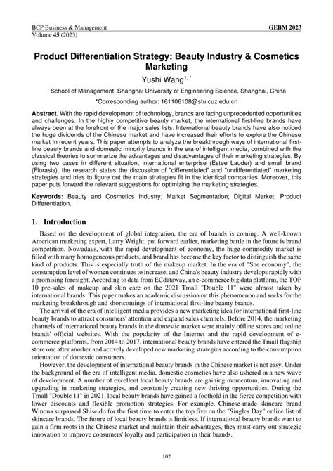 PDF Product Differentiation Strategy Beauty Industry Cosmetics