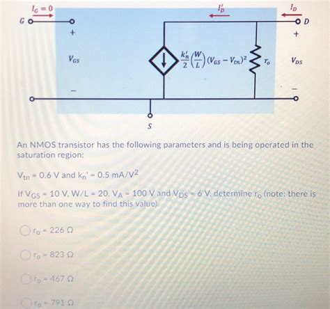 Solved GO In An NMOS Transistor Has The Following Chegg Com