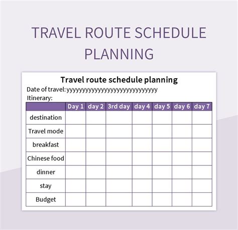 Travel Route Schedule Planning Excel Template And Google 43 OFF
