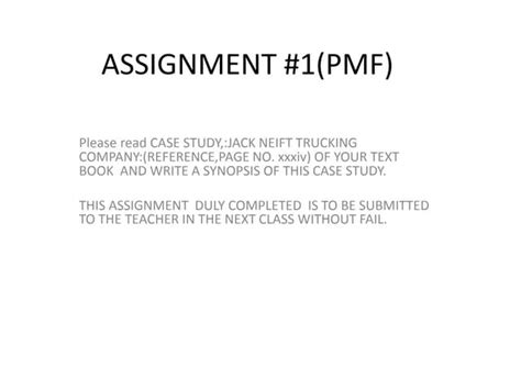assignment 1 pmf ppt