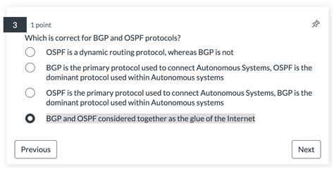 solved 1 point which is correct for bgp and ospf protocols
