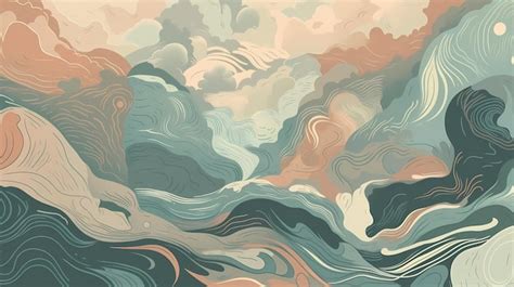 Premium Ai Image A Calming Abstract Background With Muted Color Digital Art Illustration