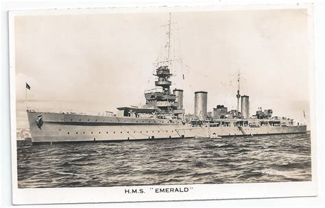 Royal Navy Emerald E Class Light Cruiser Postcards