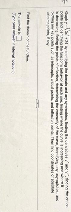 Solved Graph Y33x324 By Identifying The Domain And Any