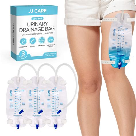 Jj Care Urinary Drainage Leg Bag Pack Of 3 Catheter Leg Bag Anti