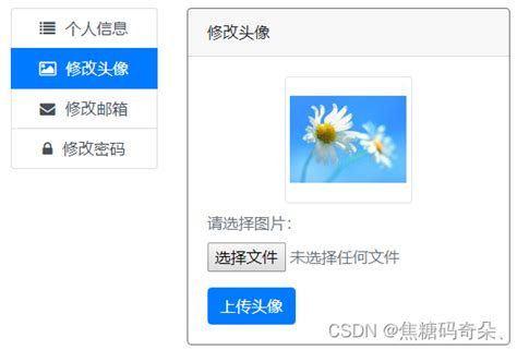 （五）vue项目——轻社区：实现用户中心上传头像显示头像修改密码vue头像上传组件 Csdn博客