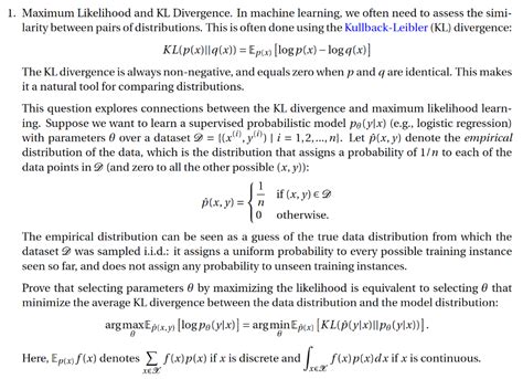 Solved Maximum Likelihood And KL Divergence In Machine Chegg