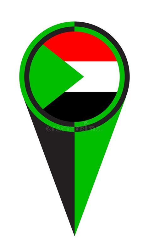 sudan map pointer location flag stock vector illustration of circle